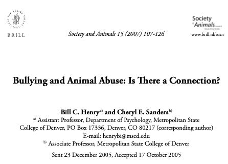 Bullying and Animal Abuse: Is There a Connection? | 动物保护研究